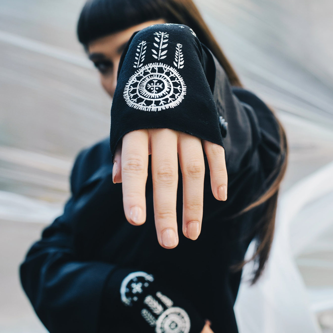 Shirt With Traditional Bosnian Tattoos by Ina Čano - black – Bazerdzan